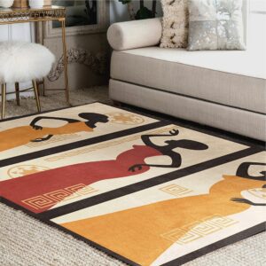 alaza beautiful african american aztec tribal ethnic women vintage area rug rugs for living room bedroom 7' x 5'