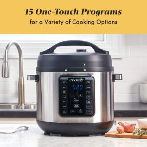 Crock-Pot 8-Quart Multi-Use XL Express Crock Programmable Slow Cooker and Pressure Cooker with Manual Pressure, Boil & Simmer, Stainless Steel