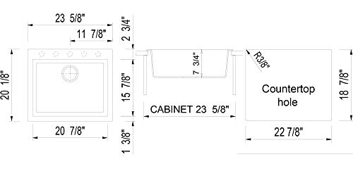 ALFI brand AB2420DI-T Kitchen Sink, Titanium