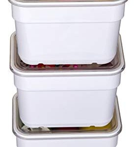 ArtBin 6970AG Bins with Lids 3-Pack, [3] Small Art & Craft Organizer Boxes, White with Clear Lids