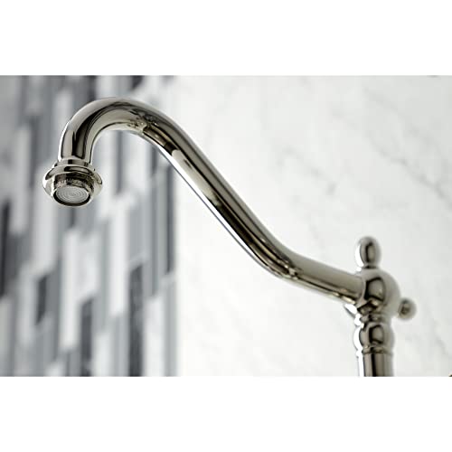 Kingston Brass KS1246ALBS Heritage Bridge Kitchen Faucet, Polished Nickel