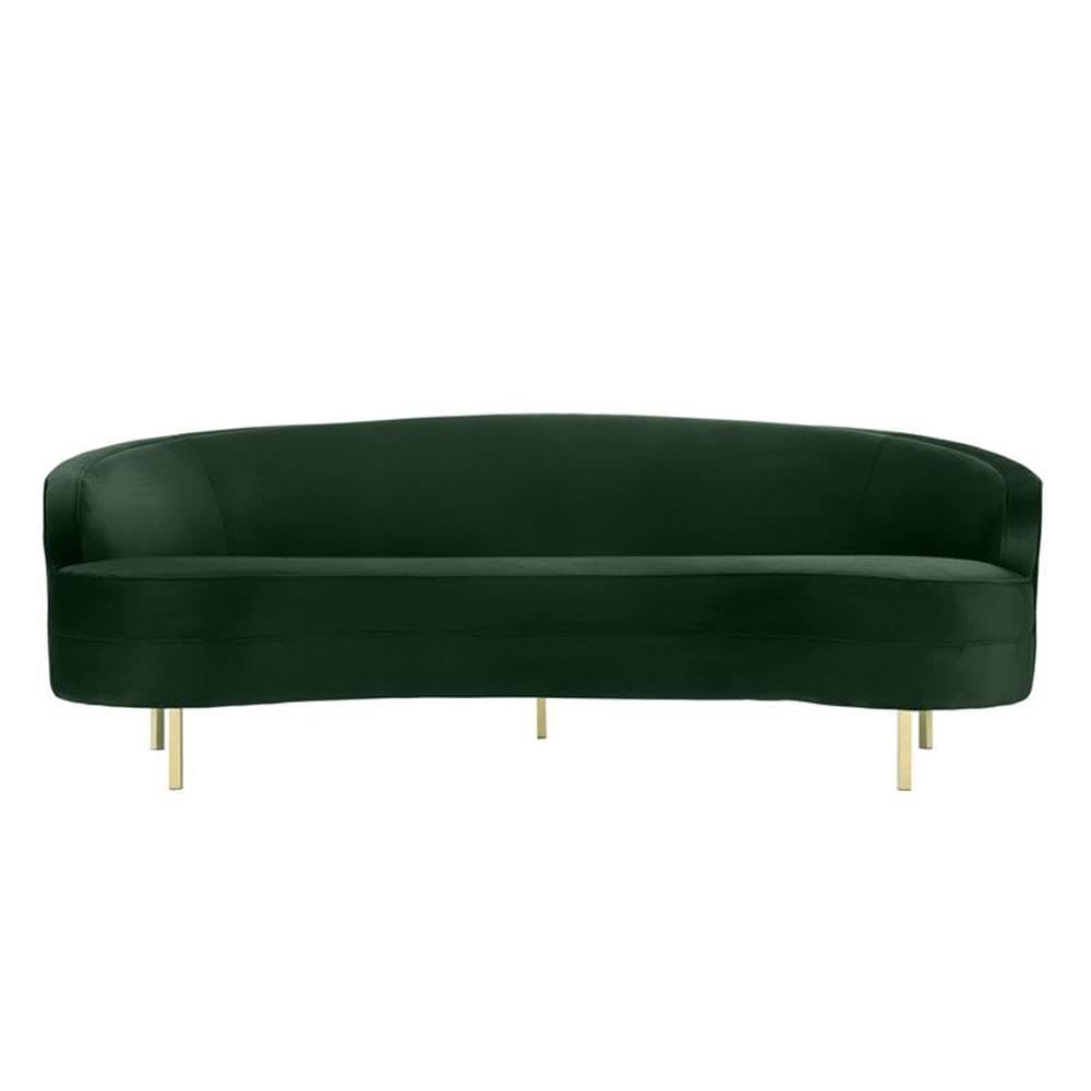 TOV Furniture Baila Modern Velvet Upholstered Living Room Sofa, 89.4" Green