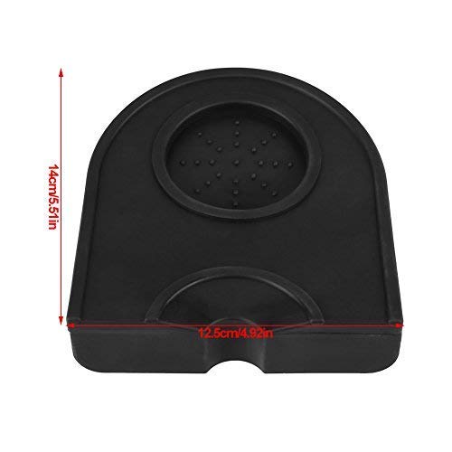 Fdit Coffee Tamper Mat Multi-function Thicken Anti-skid Wear Station Anti-Slip Mat Holder Silicone Espresso Pad(Black)