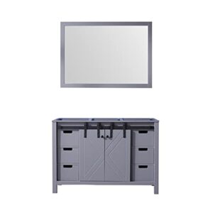 lexora home marsyas 48" single vanity with mirror in dark gray