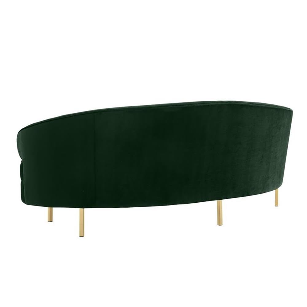 TOV Furniture Baila Modern Velvet Upholstered Living Room Sofa, 89.4" Green