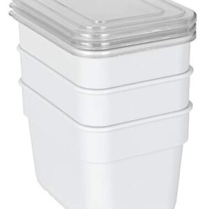 ArtBin 6970AG Bins with Lids 3-Pack, [3] Small Art & Craft Organizer Boxes, White with Clear Lids