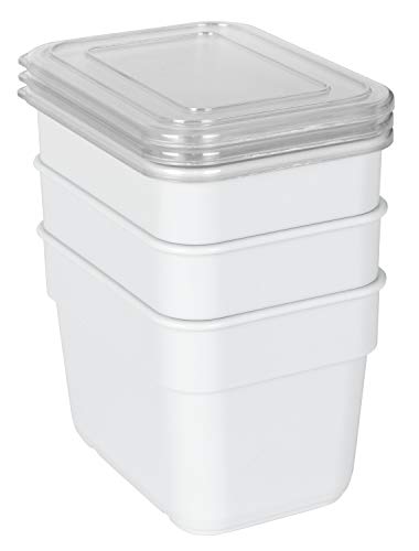 ArtBin 6970AG Bins with Lids 3-Pack, [3] Small Art & Craft Organizer Boxes, White with Clear Lids