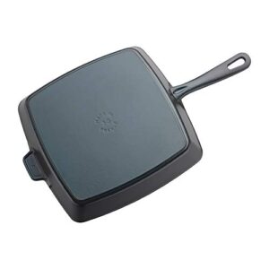 Staub Cast Iron 12-inch Square Grill Pan - Matte Black, Made in France