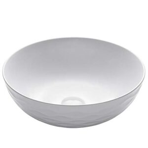 kraus viva™ round white porcelain ceramic vessel bathroom sink, 16 1/2 in. d x 5 1/2 in. h, kcv-200gwh