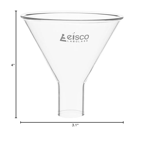 EISCO Powder Funnel, 75mm - 60º Angle - Plain Stem, 22mm - Borosilicate Glass