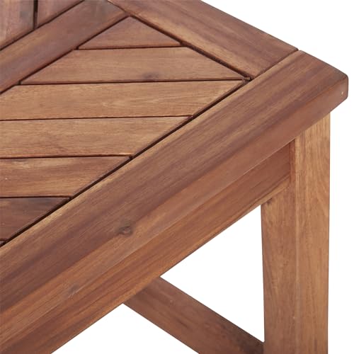 Walker Edison 3 Person Outdoor Patio Chevron Wood Dining Bench All Weather Backyard Conversation Garden Poolside Balcony, 53 Inch, Brown