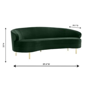 TOV Furniture Baila Modern Velvet Upholstered Living Room Sofa, 89.4" Green