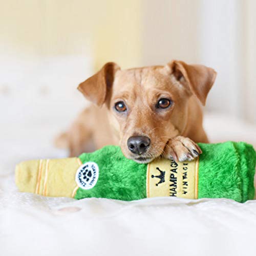 ZippyPaws Happy Hour Crusherz - Zippy Paws Dog Toy for Large and Small Dogs, Crinkle Dog Toy with No Stuffing, Squeaky Dog Toy Pack of 1, Champagne