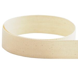 usa made ribbon factory 3/8" natural cotton twill tape - 50 yards - soft & light weight - (multiple widths available)