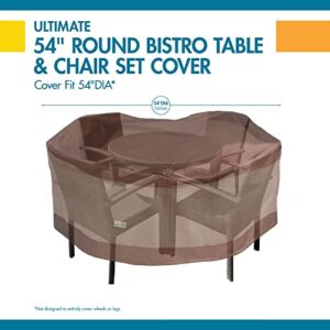 Duck Covers Ultimate Water-Resistant 56 Inch Round Patio Table & Chair Set Cover, Outdoor Table and Chair Cover