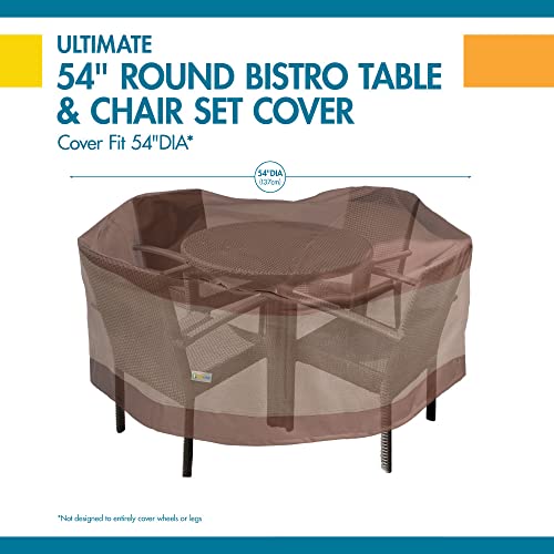 Duck Covers Ultimate Water-Resistant 56 Inch Round Patio Table & Chair Set Cover, Outdoor Table and Chair Cover