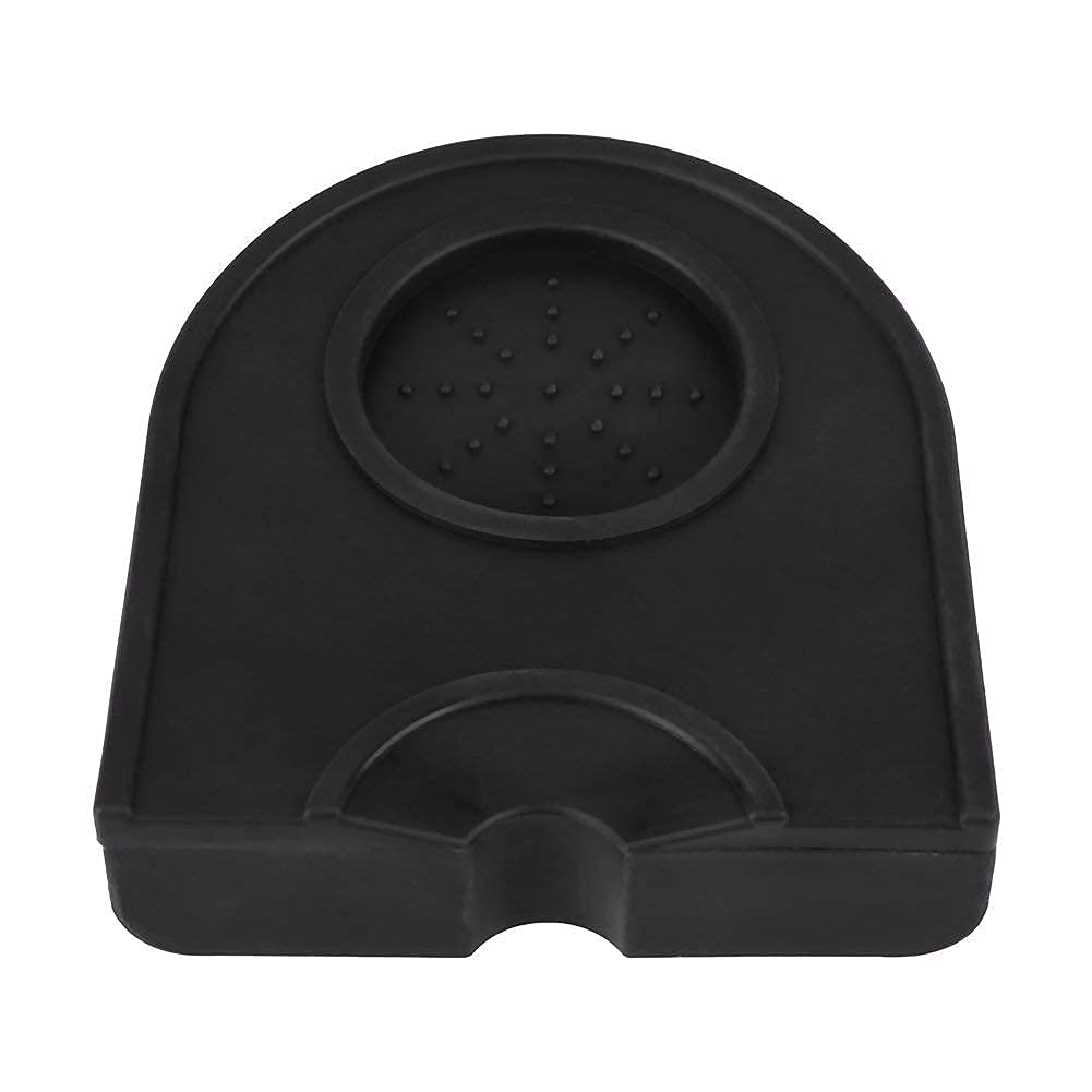 Fdit Coffee Tamper Mat Multi-function Thicken Anti-skid Wear Station Anti-Slip Mat Holder Silicone Espresso Pad(Black)