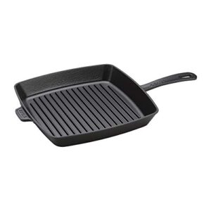 staub cast iron 12-inch square grill pan - matte black, made in france