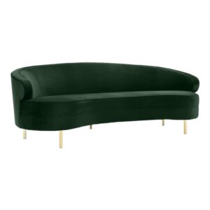 tov furniture baila modern velvet upholstered living room sofa, 89.4" green