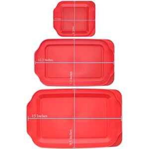 Pyrex (1) 222-PC 2qt Red Lid, (1) 232-PC 2qt Red Lid, (1) 233-PC 3qt Red Lid Made in the USA