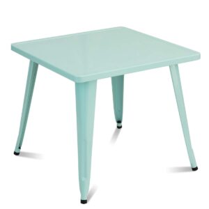 costzon kids steel table for indoor/outdoor use, preschool, bedroom, playroom, activity table for toddlers children boys & girls(mint green, table)