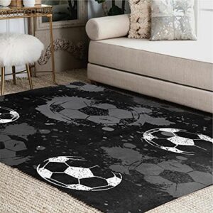 alaza abstract football soccer ball watercolor area rug rugs for living room bedroom 7' x 5'