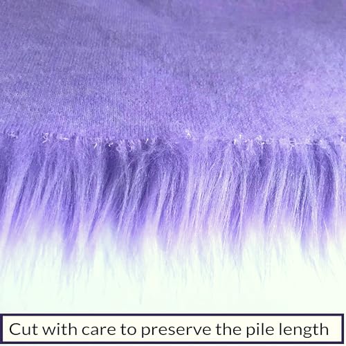 Bianna Lavender Light Purple Luxury Faux Fur Fabric, by The Yard, American Seller, Shag Shaggy Material for Crafting, Sewing, Costumes, Fursuits, Home Decor (12x12 inches)