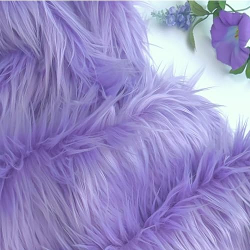 Bianna Lavender Light Purple Luxury Faux Fur Fabric, by The Yard, American Seller, Shag Shaggy Material for Crafting, Sewing, Costumes, Fursuits, Home Decor (12x12 inches)