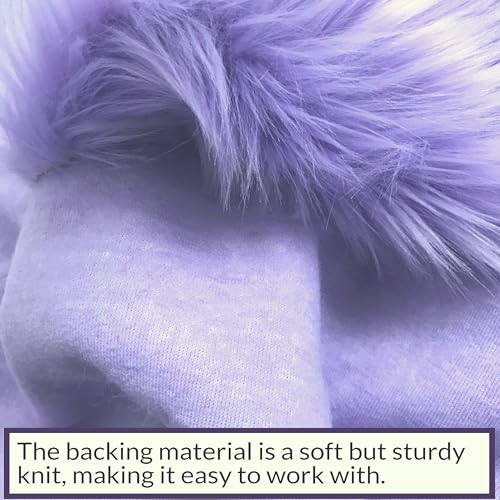 Bianna Lavender Light Purple Luxury Faux Fur Fabric, by The Yard, American Seller, Shag Shaggy Material for Crafting, Sewing, Costumes, Fursuits, Home Decor (12x12 inches)