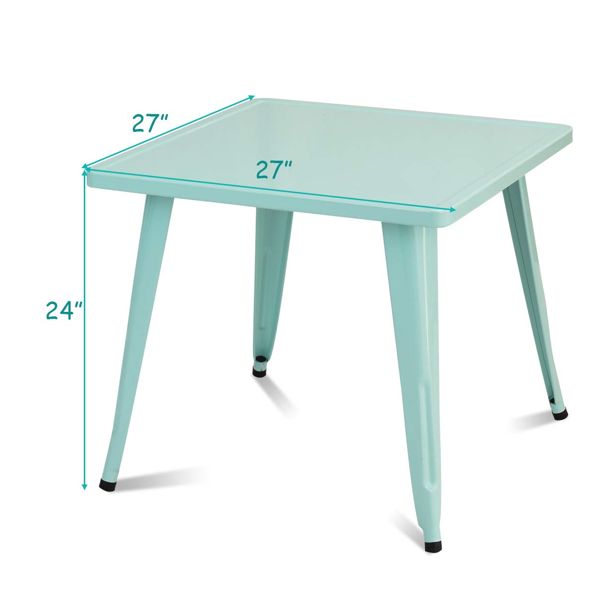 Costzon Kids Steel Table for Indoor/Outdoor Use, Preschool, Bedroom, Playroom, Activity Table for Toddlers Children Boys & Girls(Mint Green, Table)