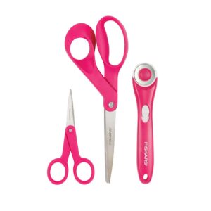 fiskars craft sewing starter kit (3pc), pink 3 count