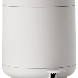 ZONE DENMARK Ume Bathroom Trash Bin, Cosmetic Bin, Waste Bin for Bathroom, Pedal Bin with Lid, Soft Grey (Grey), Diameter 7", Height 8", 4.2 litres,