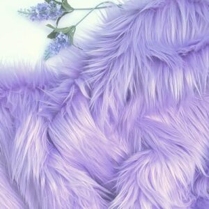 bianna lavender light purple luxury faux fur fabric, by the yard, american seller, shag shaggy material for crafting, sewing, costumes, fursuits, home decor (12x12 inches)