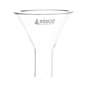 eisco powder funnel, 55mm - 60º angle - plain stem, 20mm - borosilicate glass