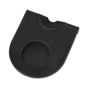 Fdit Coffee Tamper Mat Multi-function Thicken Anti-skid Wear Station Anti-Slip Mat Holder Silicone Espresso Pad(Black)