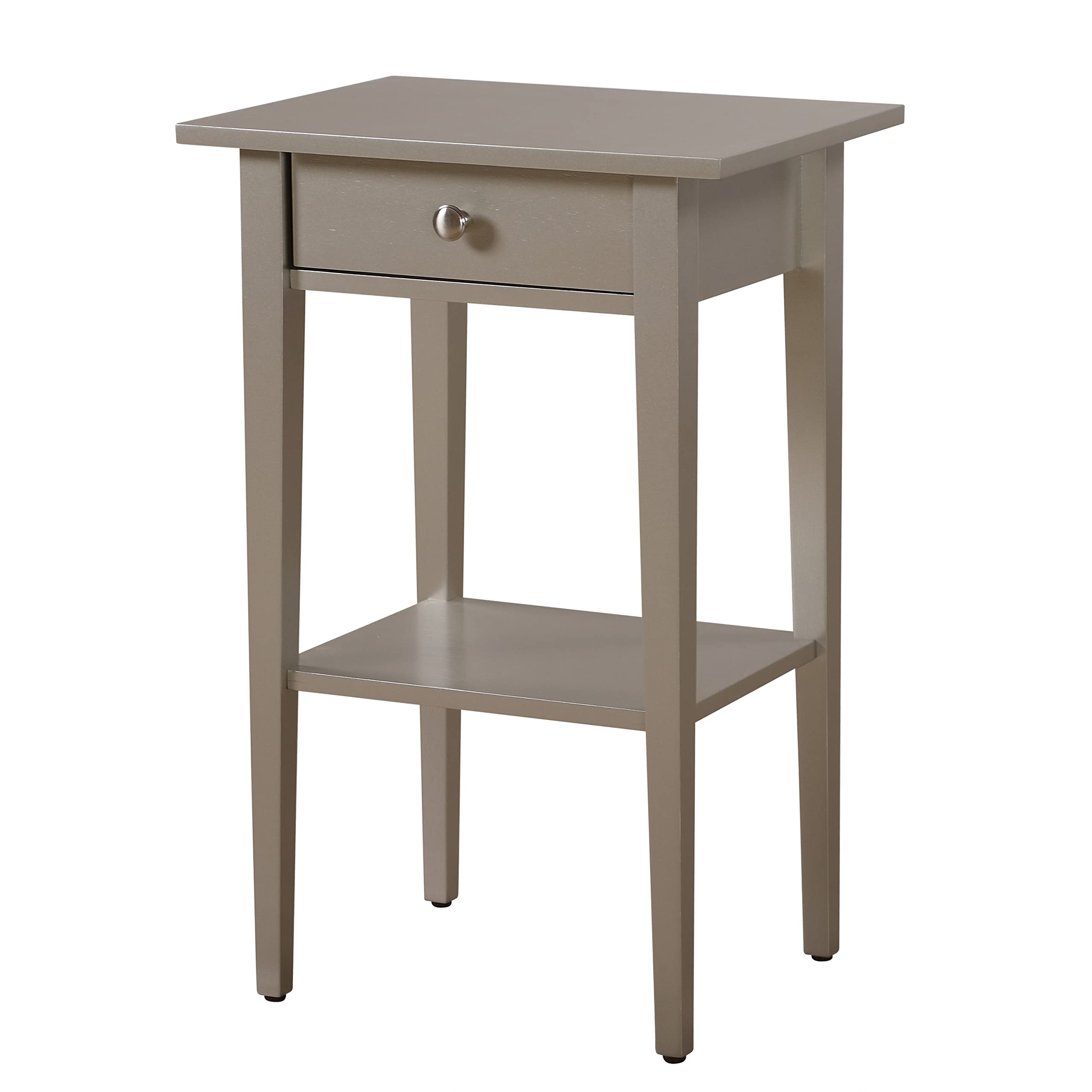 Glory Furniture Dalton , Silver Champagne Nightstand, SIDE TABLE, 28" H x 14" W x 18" D,