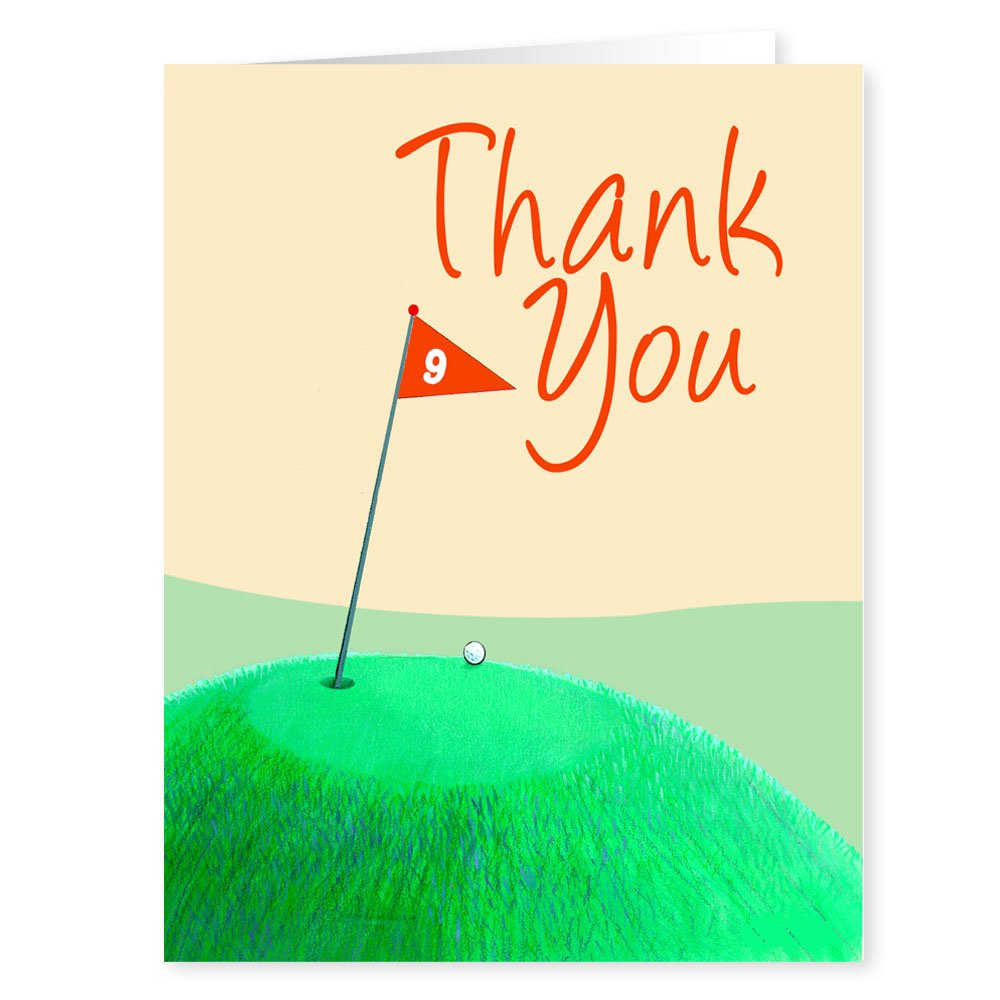 Stonehouse Collection Golf Thank You Cards - 12 Boxed Golf Themed Cards & Envelopes, 3 Fun Designs