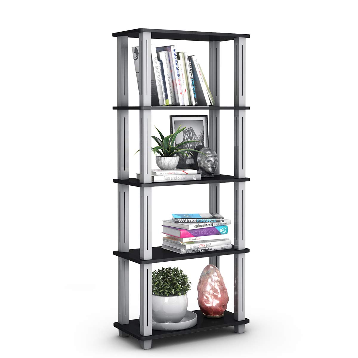 Tangkula 57" Storage Shelves, Space-Saving 5-Tier Storage Rack Organizer Multi-Use Shelving Unit for Home/Office/Dormitory/Garage/Warehouse (Black)