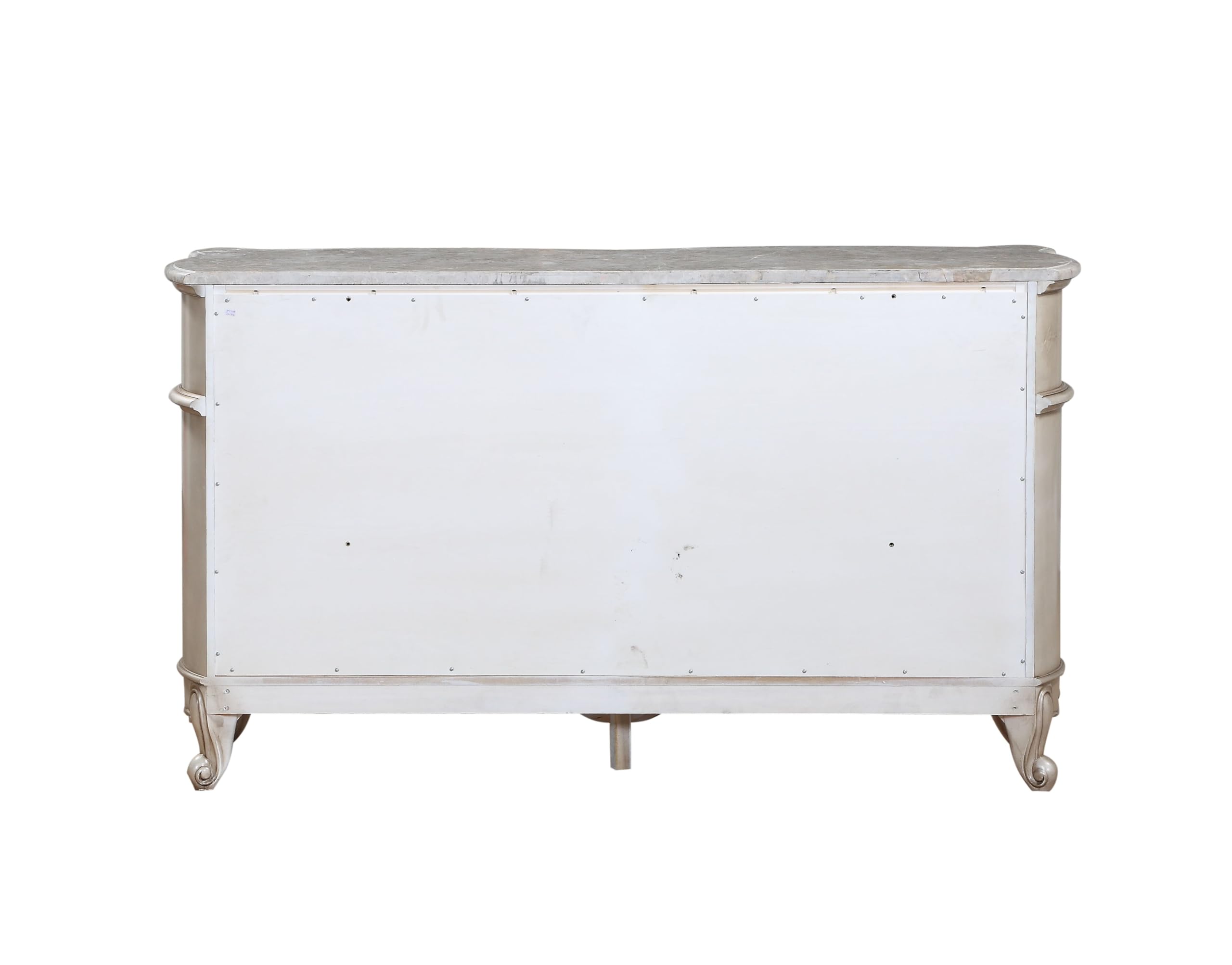 Acme Gorsedd 6-Drawer Wooden Dresser with Marble Top in Golden Ivory