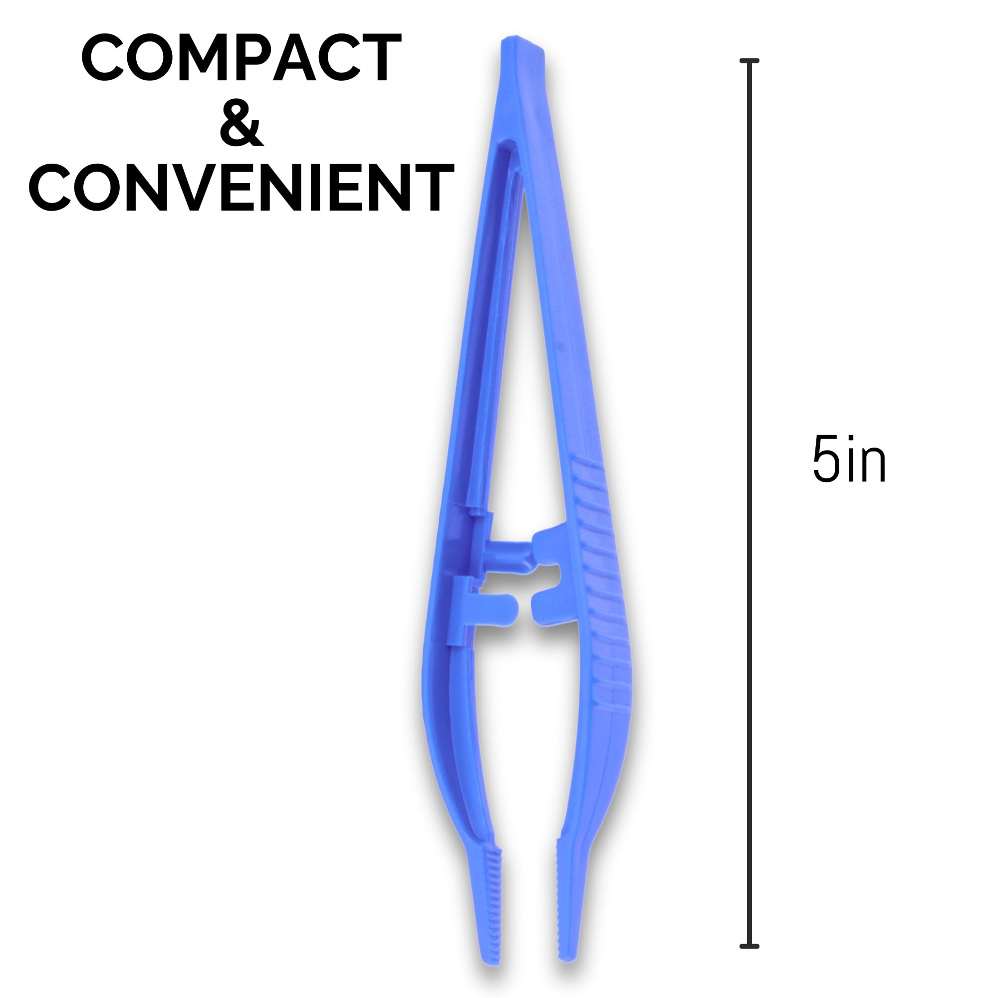 Eisco Labs - 5" Disposable Forceps - Precision Grip, Plastic Tweezers for Laboratory, Classroom, and Educational Use, Single Pack