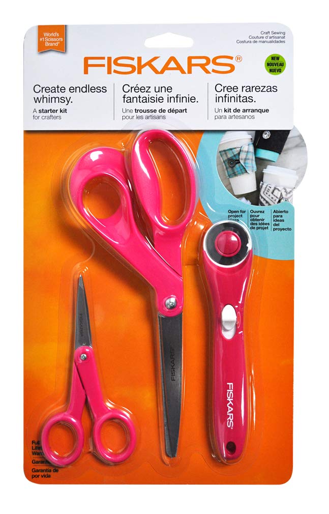 Fiskars Craft Sewing Starter Kit (3pc), Pink 3 Count