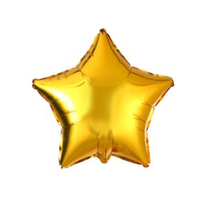 18" gold star shaped foil balloons mylar helium balloons for birthday party wedding baby shower decorations, pack of 20