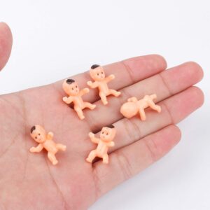 120 pieces Mini Plastic Babies Baby Shower Party Favor Supplies Ice Cube Game Party Decoretions Baby Full Moon Gifts, 1 inch