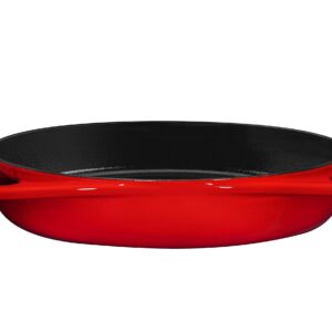 Bruntmor Red Enameled Round Cast Iron Baking Pan