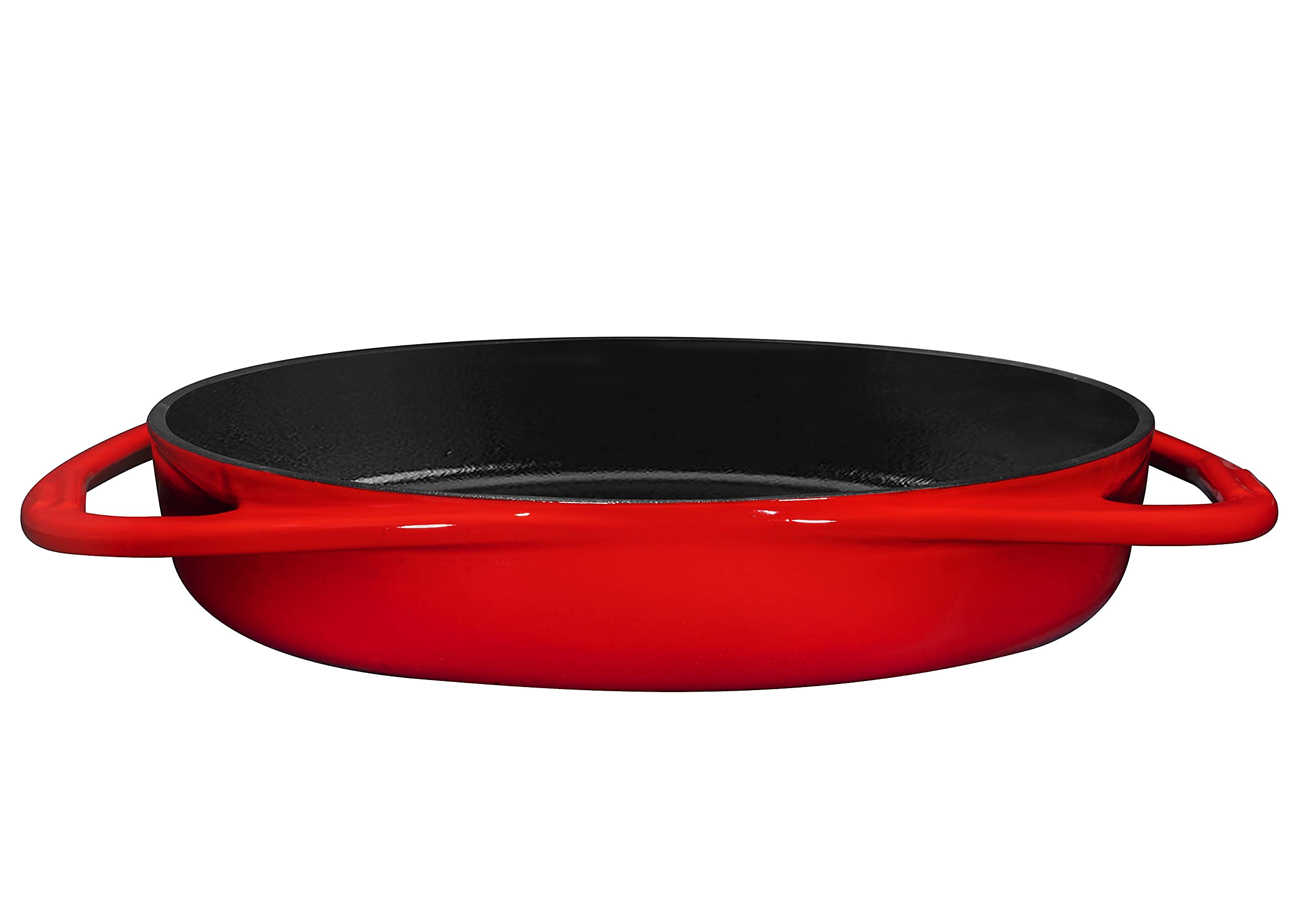 Bruntmor Red Enameled Round Cast Iron Baking Pan