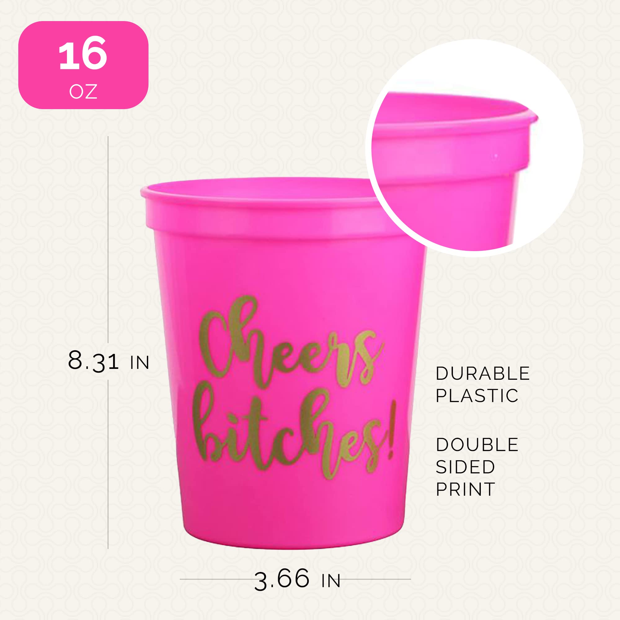 Cheers Bitches! Bachelorette Cups Set of 12 - Girls Night Decorations for Adults, Girls Weekend Cups, Bitch Cup, Bachelorette Party Cups, Bridal Party Cups, Birthday Squad Cups, Bridal Shower Cups