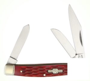 rough rider stockman red jigged bone handle stainless folding blade knife