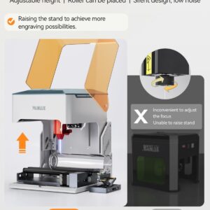 WAINLUX K10 5W Laser Engraver Machine, Portable 5000mW Laser Engraver and Cutter Machine for Wood Leather Metal Silicone Paper Glass Cloth,Class 1 for DIY Supports Win/Mobile System/Offline Class1