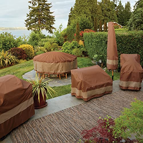 Duck Covers Ultimate Water-Resistant 96 Inch Round Patio Table & Chair Set Cover, Outdoor Table Cover