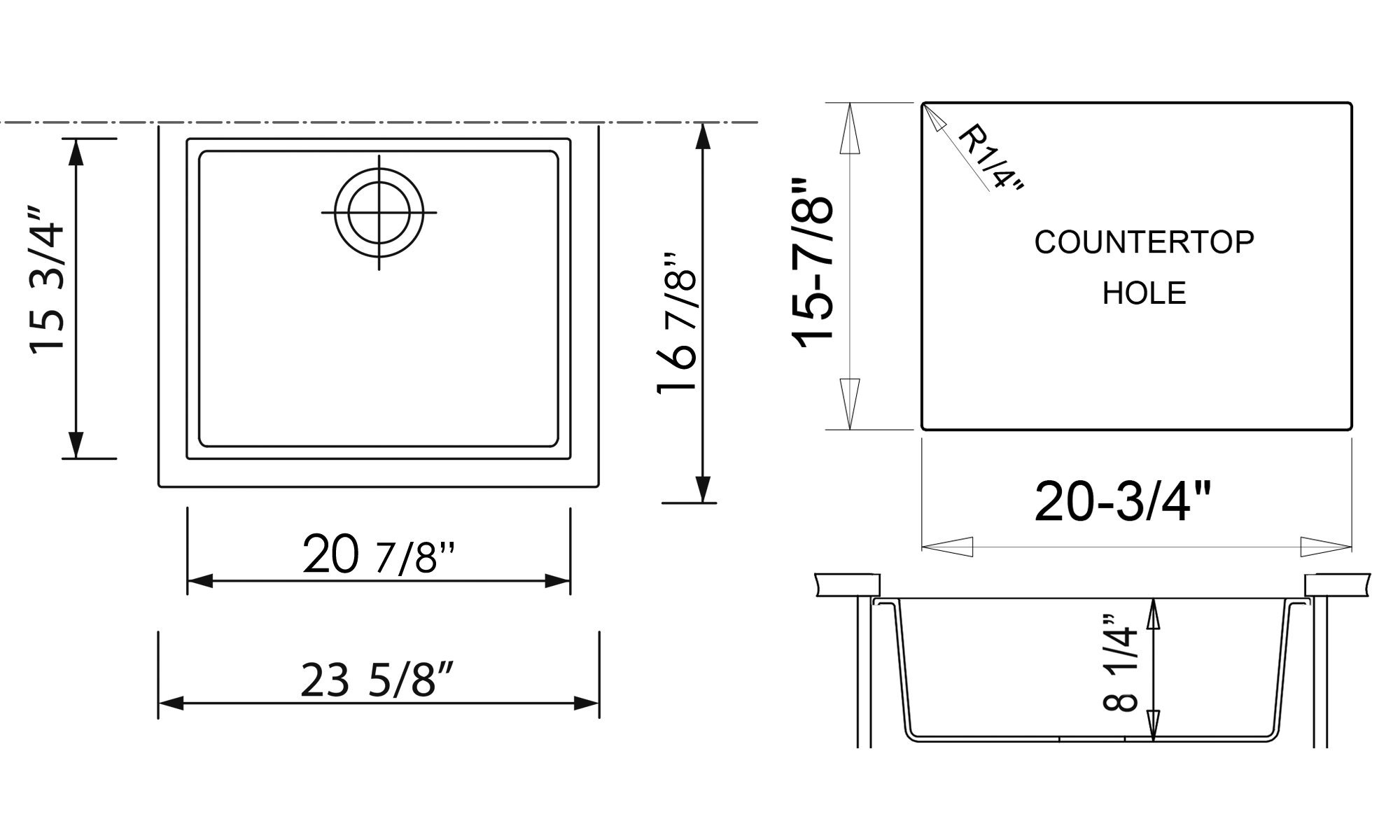 ALFI brand AB2420UM-C Kitchen Sink, Chocolate